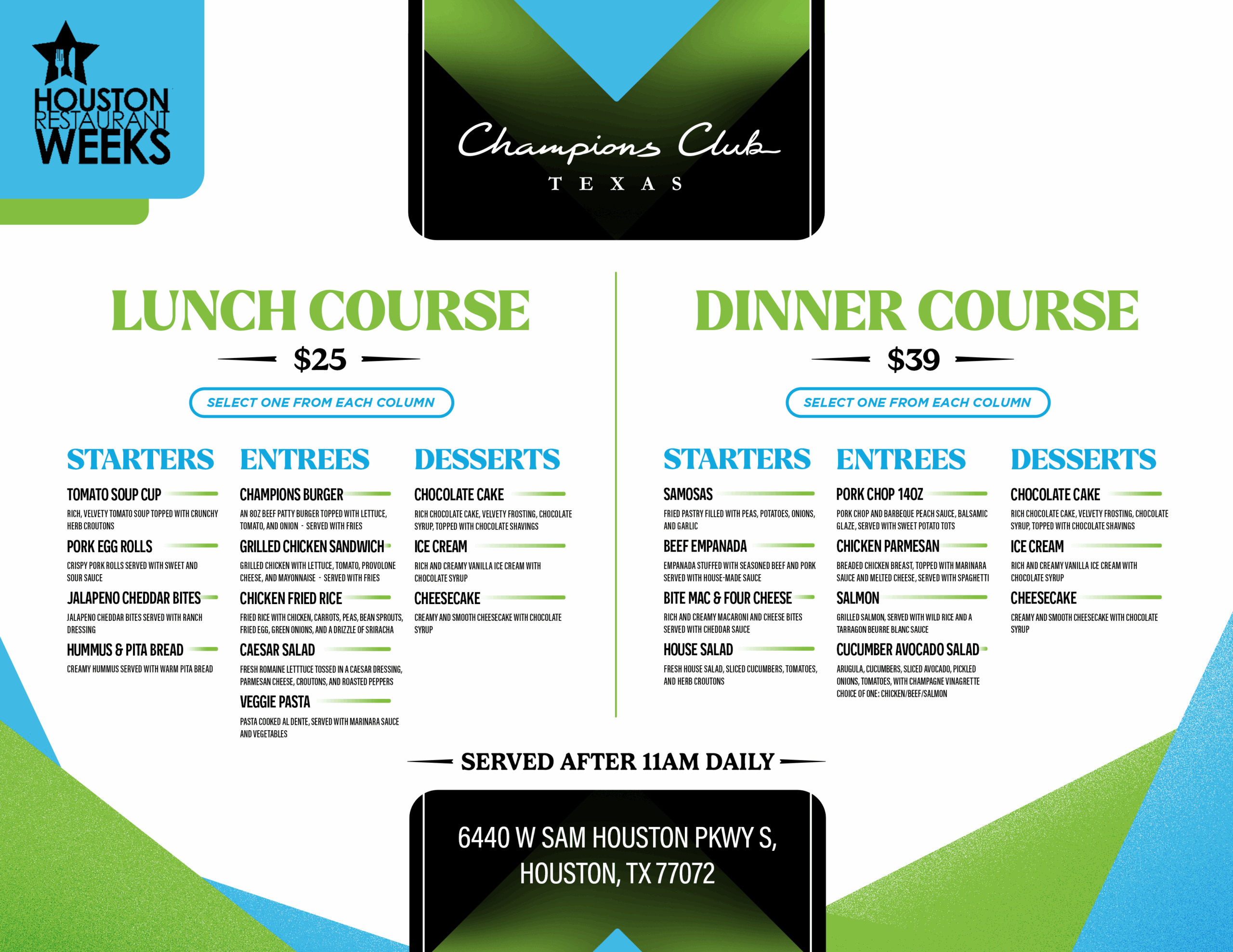Restaurant Week - Champions Club Texas