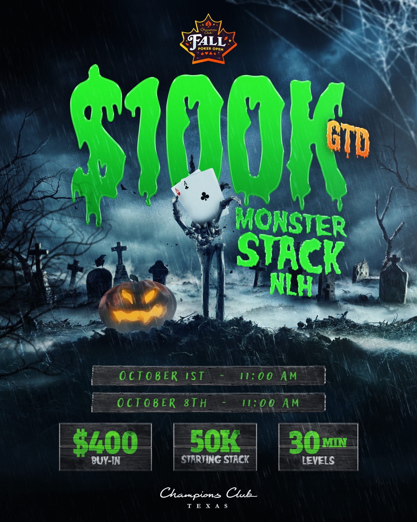 Event 1: Fall Poker Open Monster Stack NLH $100K GTD - Champions Club Texas